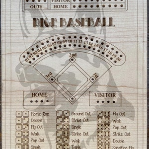 Dice Baseball Game & Rules Sheet (DIGITAL FILE ONLY) - Etsy