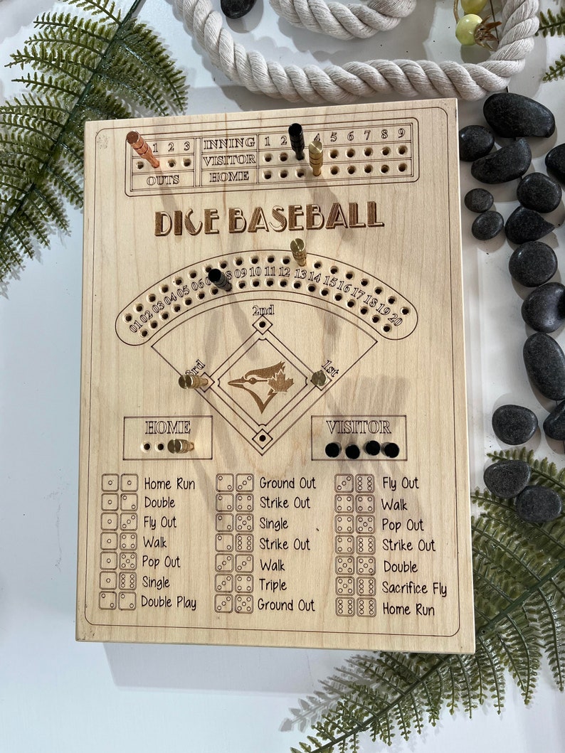 Dice Baseball Solid Maple Board Game - Etsy