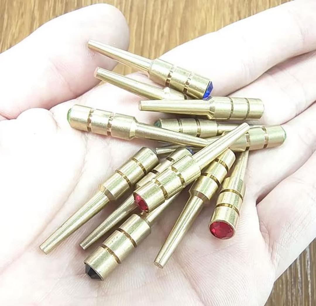1/8'' Premium Brass Cribbage Pegs With Jewel / Gemstone Tops 6 Colors ...