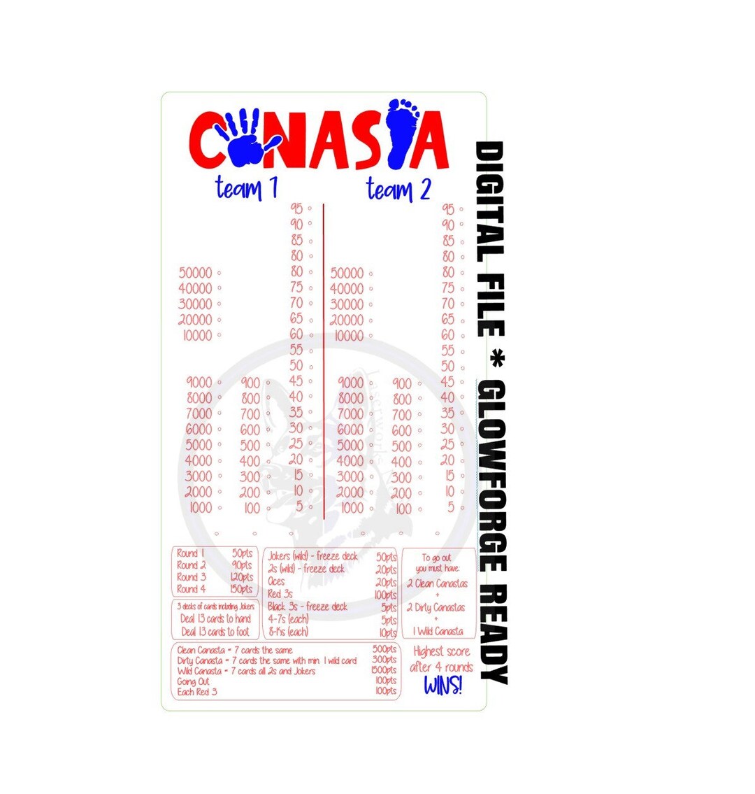 Hand & Foot Canasta .svg and Rules (digital Files / Glowforge Ready) - Etsy