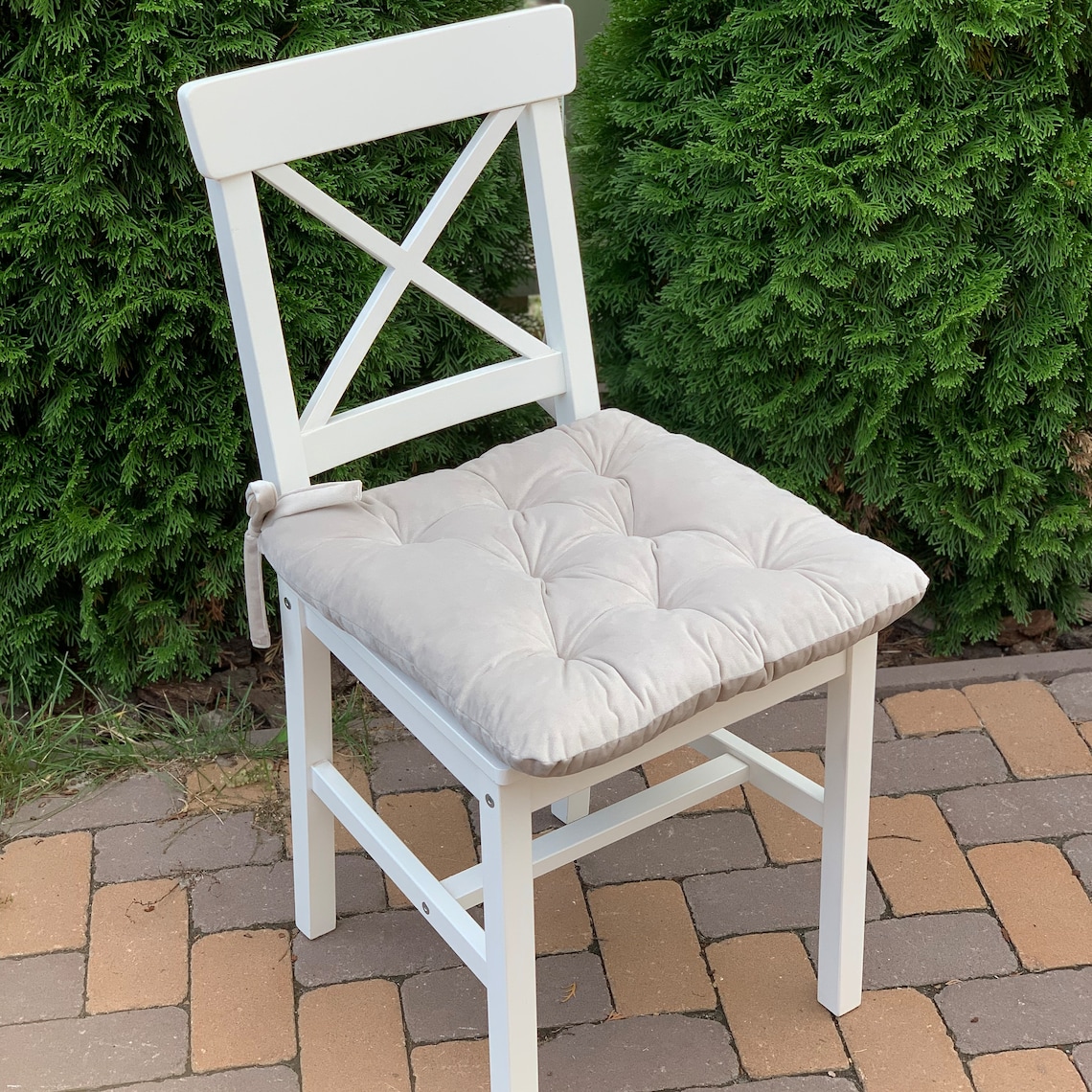 Custom Chair Cushion With Ties /velvet Chair Pad/ Top Quality/ - Etsy