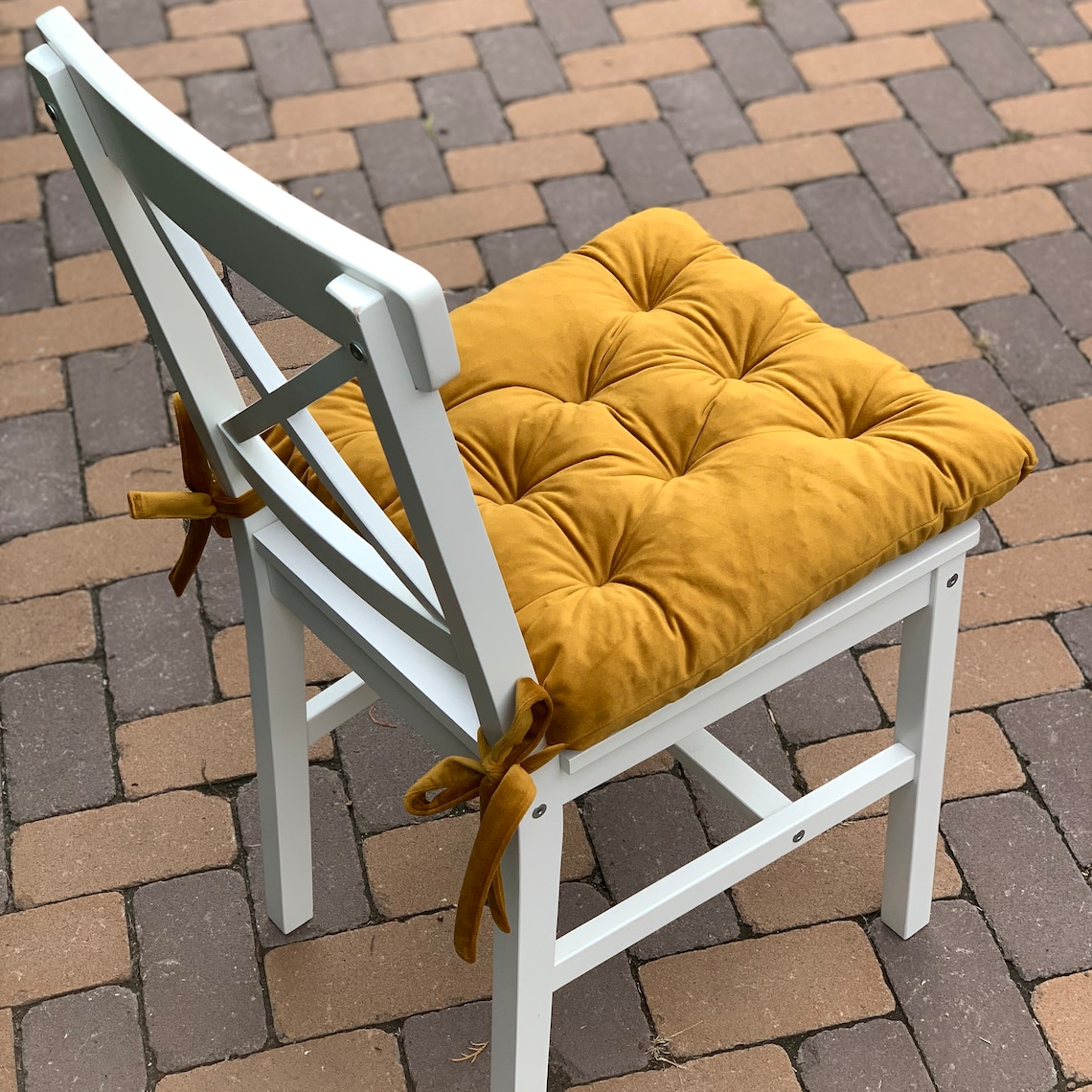 Custom Chair Cushion With Ties /velvet Chair Pad/ Top Quality/ - Etsy