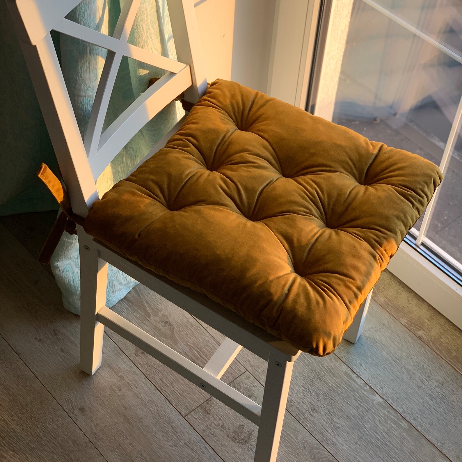 Velvet Chair Cushions/ Custom Chair Pad/ Orange Yellow Chair - Etsy