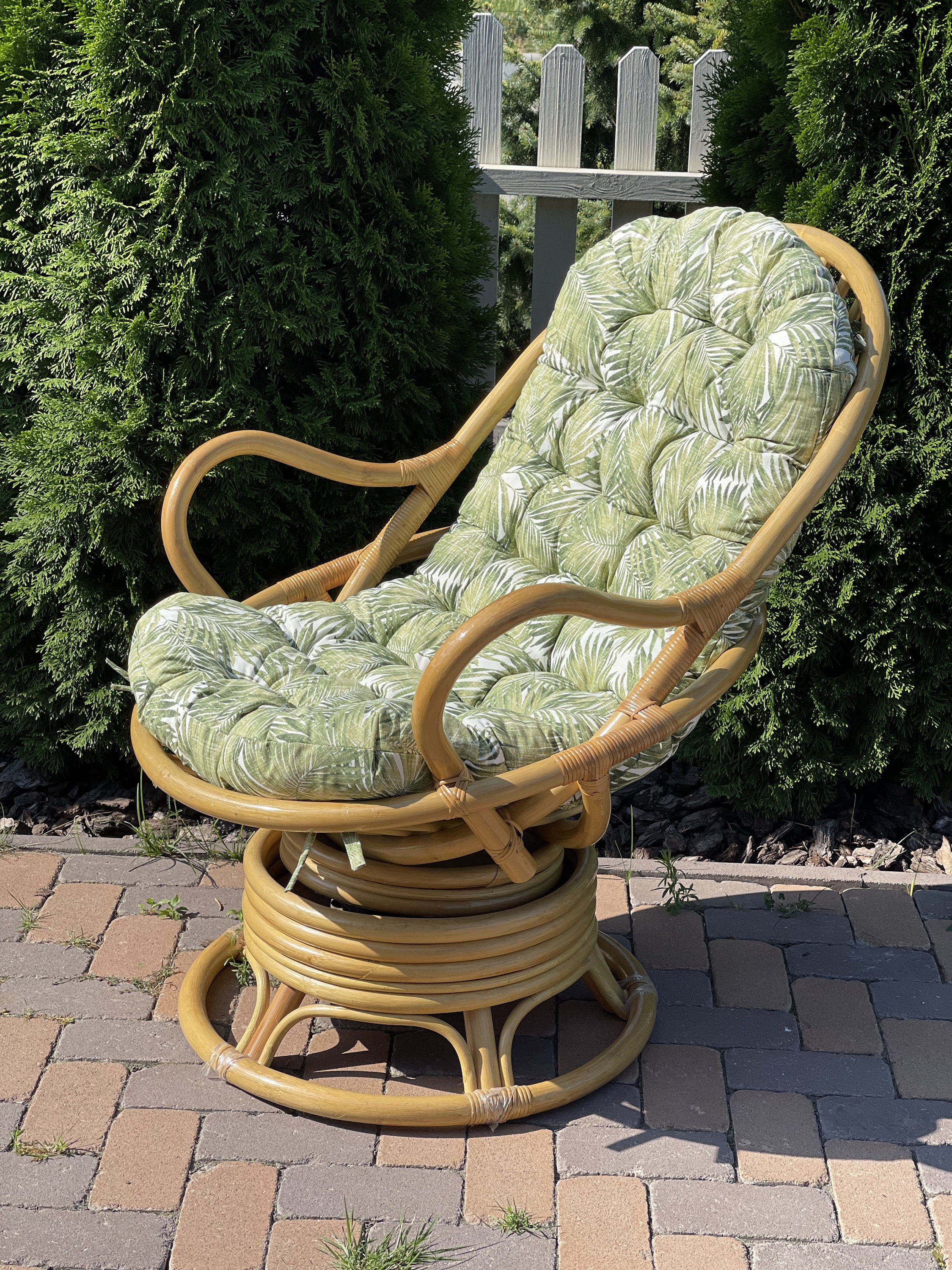 Handmade Rattan Long Chair Cushion Soft Seat Pad With Backrest Swivel Patio Waterproof Chair Cushion for Rocking Chair Pad With Ties Etsy