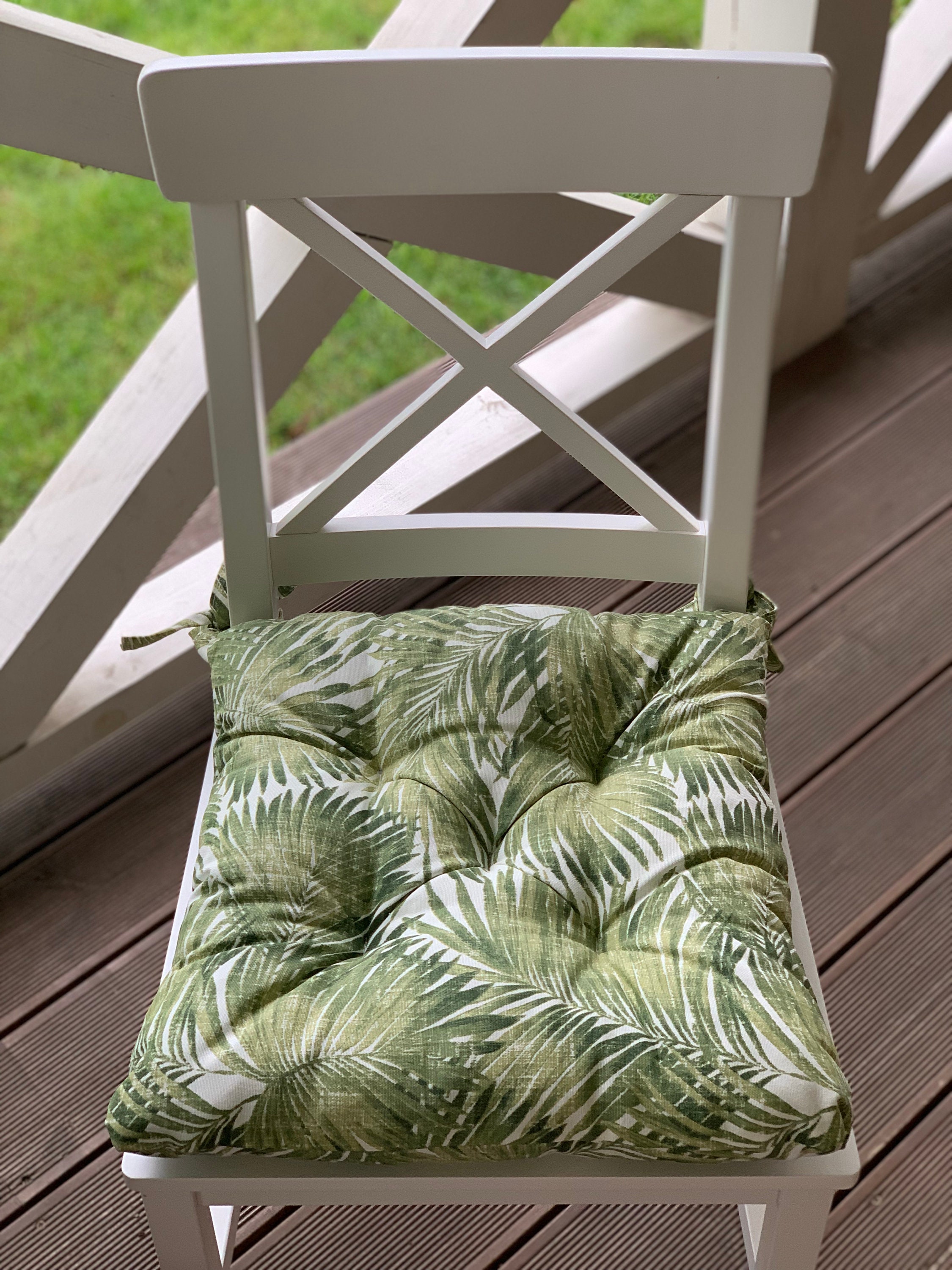 Quilted Chair Cushions / Tropical Seat Cushions / Chair - Etsy