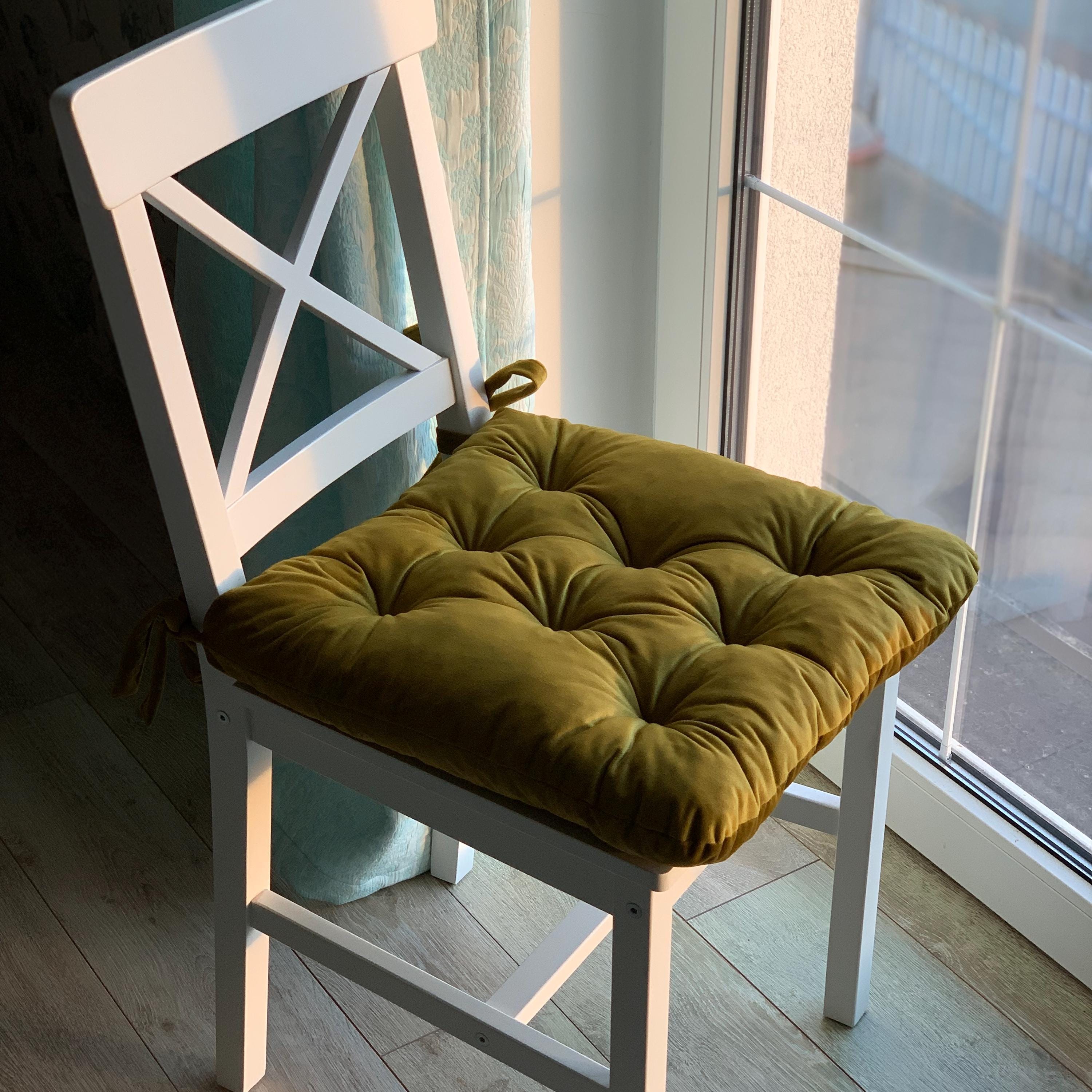 Custom Chair Cushion With Ties /velvet Chair Pad/ Top Quality/ Chair ...
