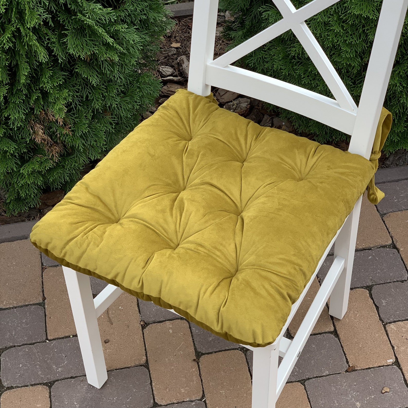 Custom Chair Cushion With Ties /velvet Chair Pad/ Top Quality/ - Etsy