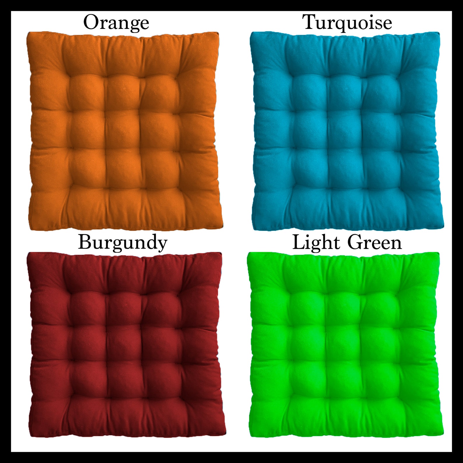 Quilted Square Chair Pads/ Indoor Cushions/ Chair Seat - Etsy