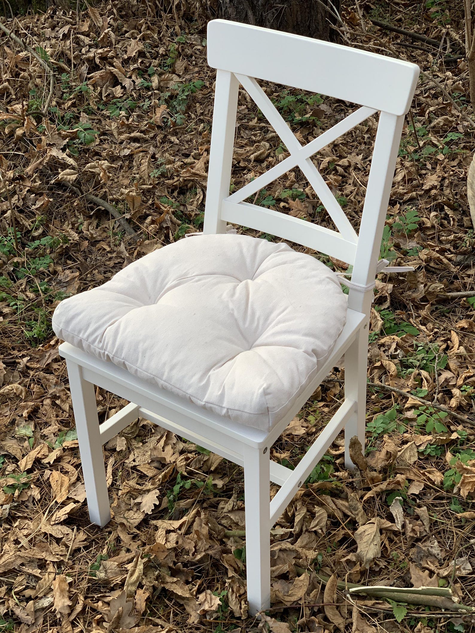 Linen U-shape Cushions/ Chair Cushion With Ties / Trapezoidal Cushions ...