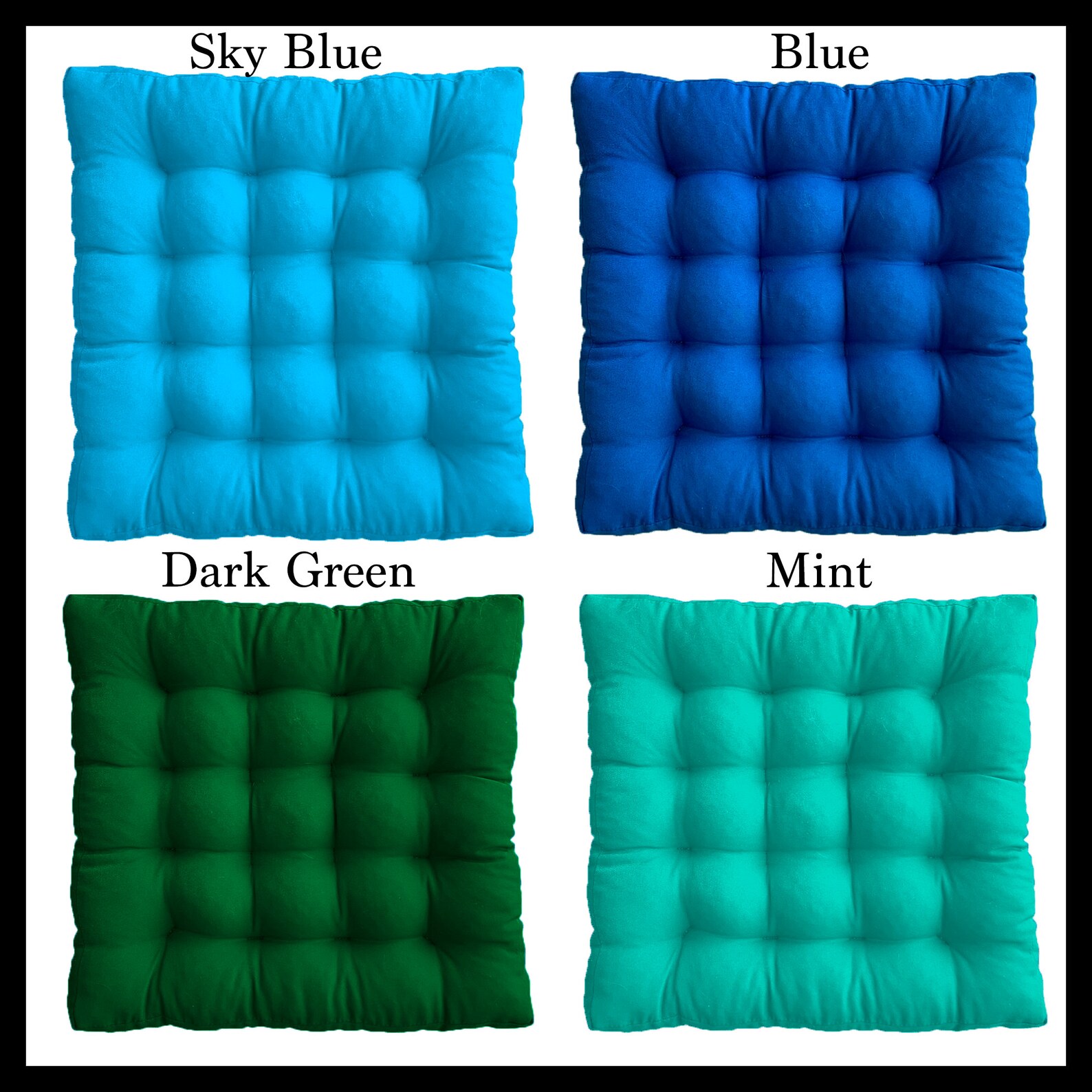 Quilted Square Chair Pads/ Indoor Cushions/ Chair Seat Cushion ...