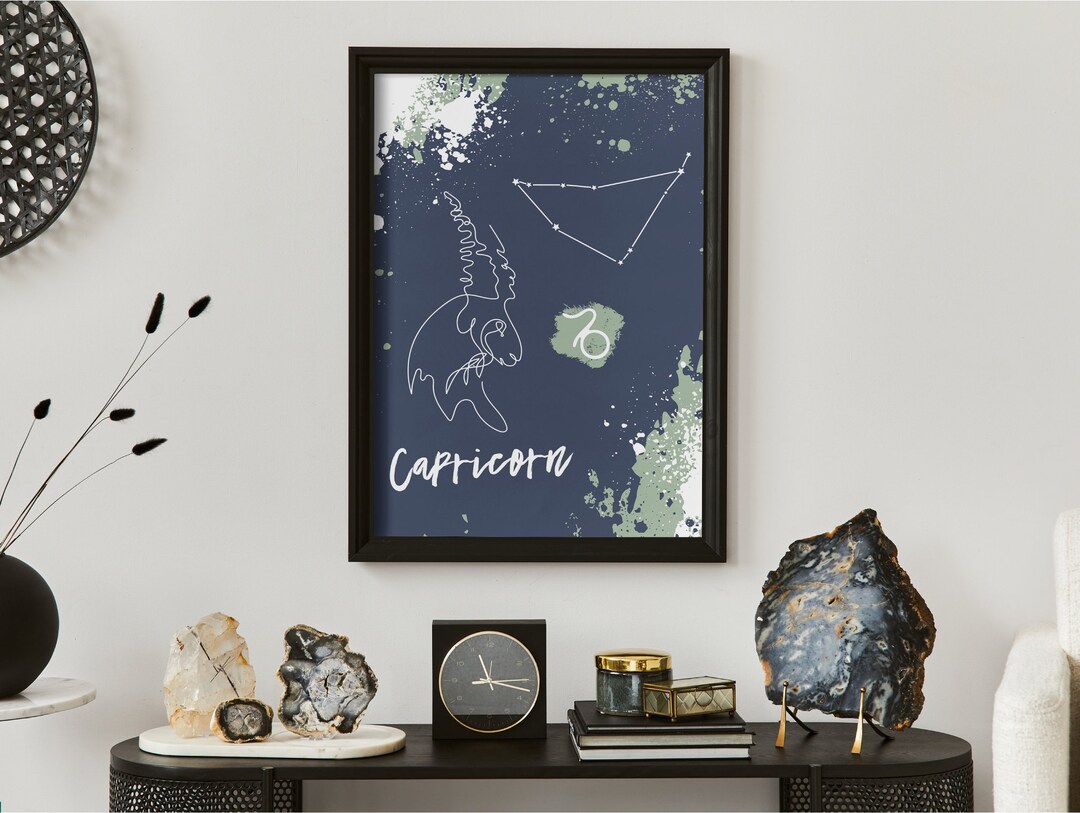 Capricorn Art, Astrology Art, Trendy Wall Art, Celestial Art ...