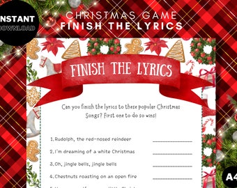 Christmas Carol Finish the Lyric Game, Christmas Song Trivia Game ...