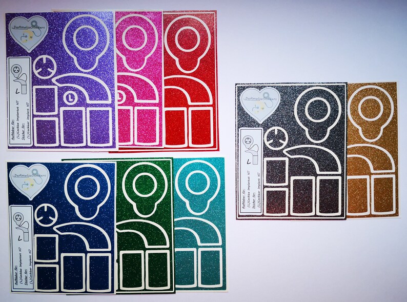 GLITTER STICKERS 8 Colors for Cochlear Implant N7 | Etsy