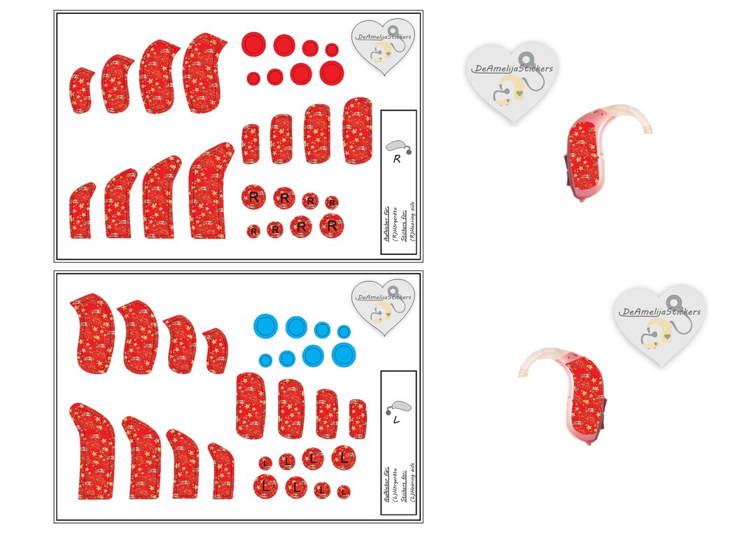 Hearing Aid Skin Set for R and L Side (some Hearing Aid Skins in 1 ...