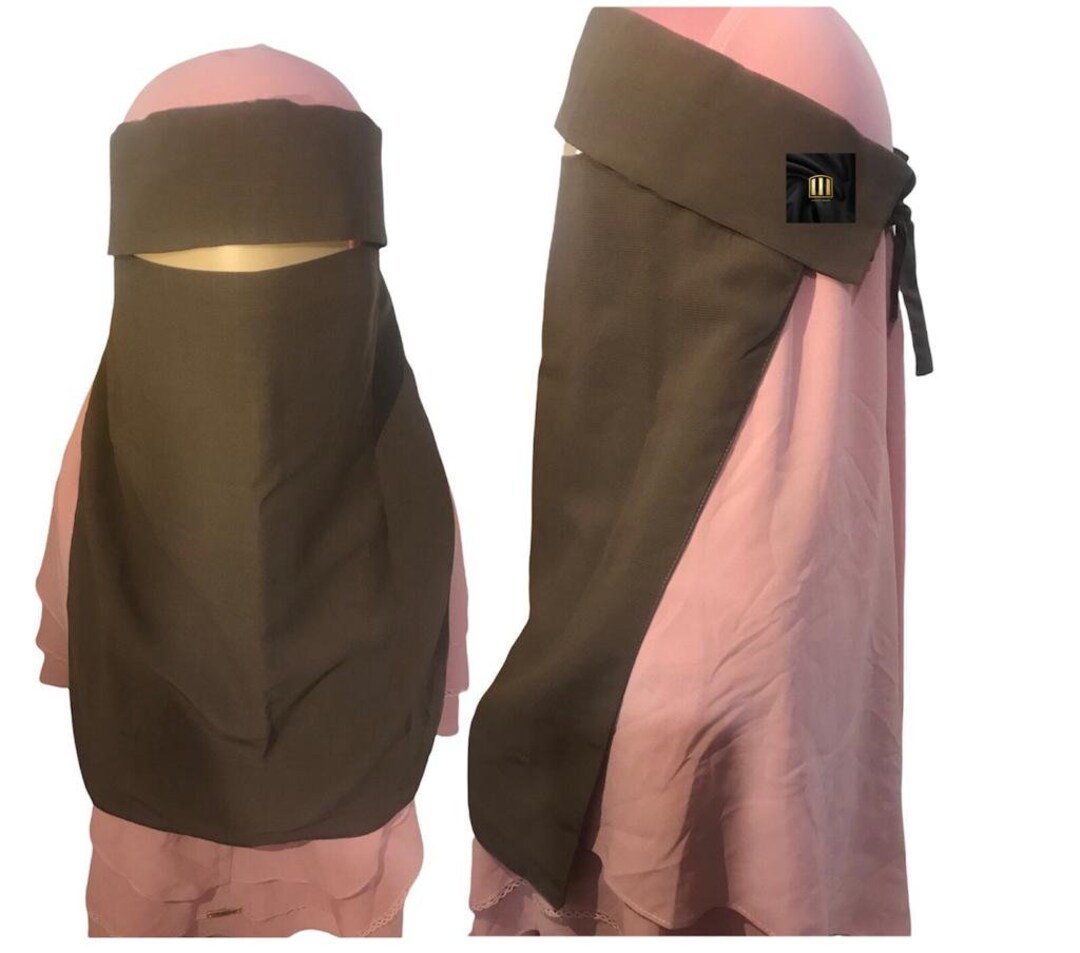 One Layer Flap Niqab Brown - Etsy