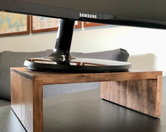 Wooden Monitor Stand | Etsy