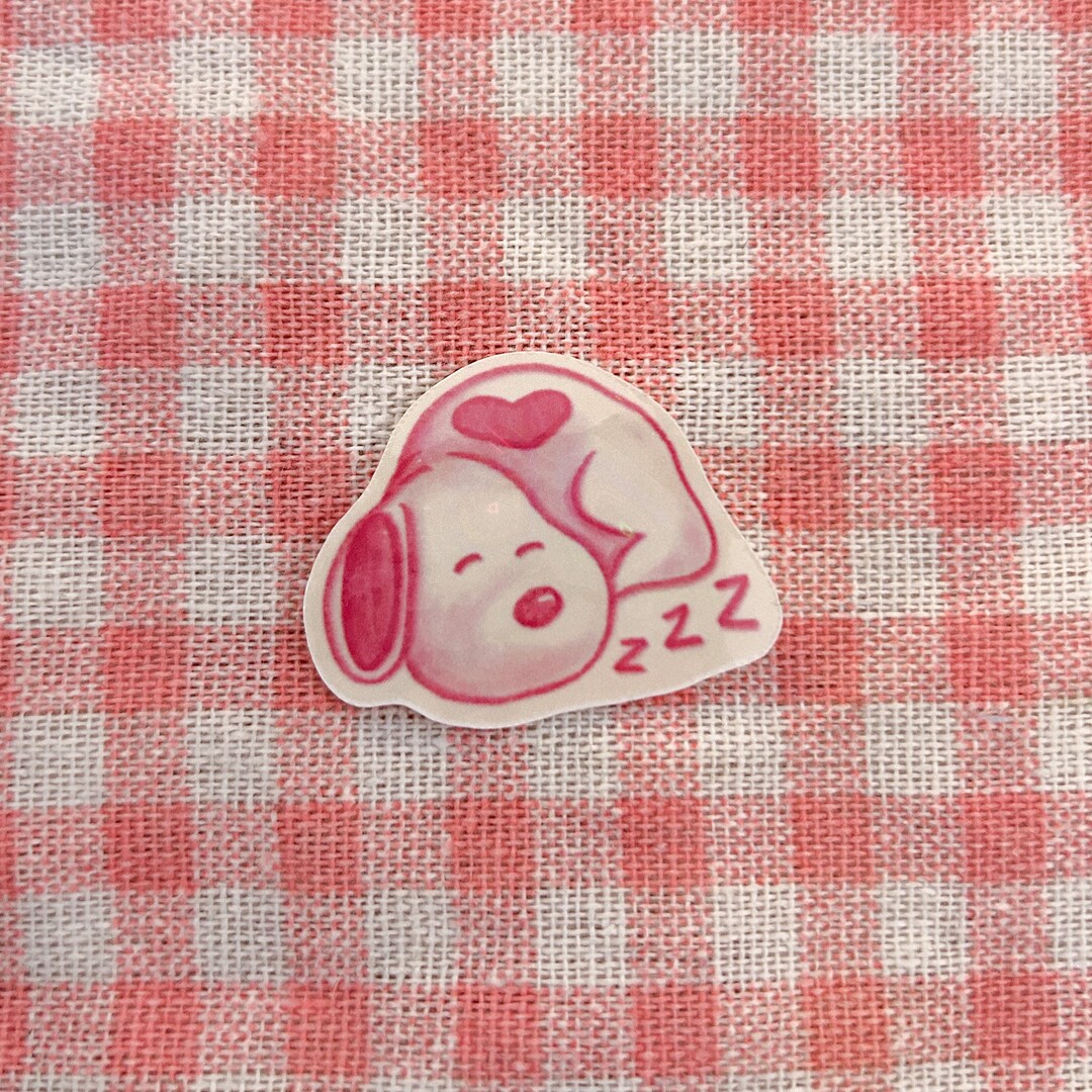 Snoozing Dog Holographic Vinyl Sticker - Etsy