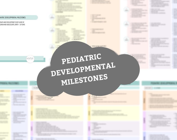 Pediatric Developmental Milestones Study Guide 7 Pages - Etsy