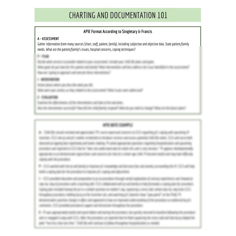 Child Life Specialist Charting and Documentation 101 Study Guide | 5 ...