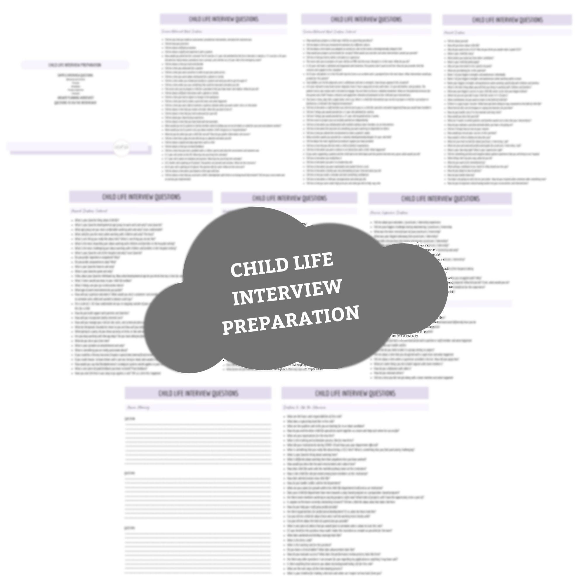 Child Life Interview Preparation | Sample Interview Questions | Child ...