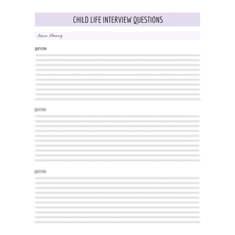 Child Life Interview Preparation | Sample Interview Questions | Child ...