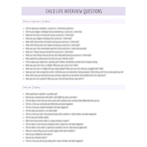 Child Life Interview Preparation | Sample Interview Questions | Child ...