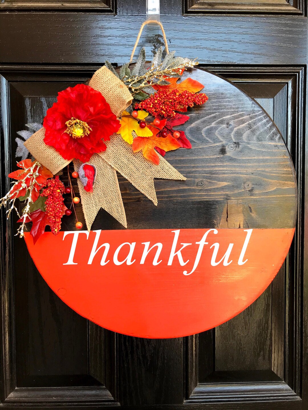 Fall Thankful Door Hanger - Etsy España