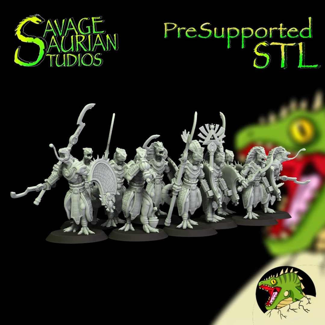 Lizardmen Khemaleon Royal Guard - Savage Saurian Studios | Lizardman ...