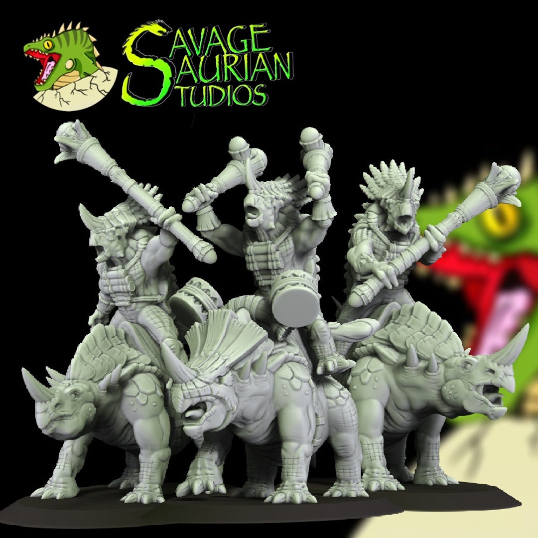 Rhinodon Riders | Savage Saurian Studios | 28mm/32mm Scale | Empire ...