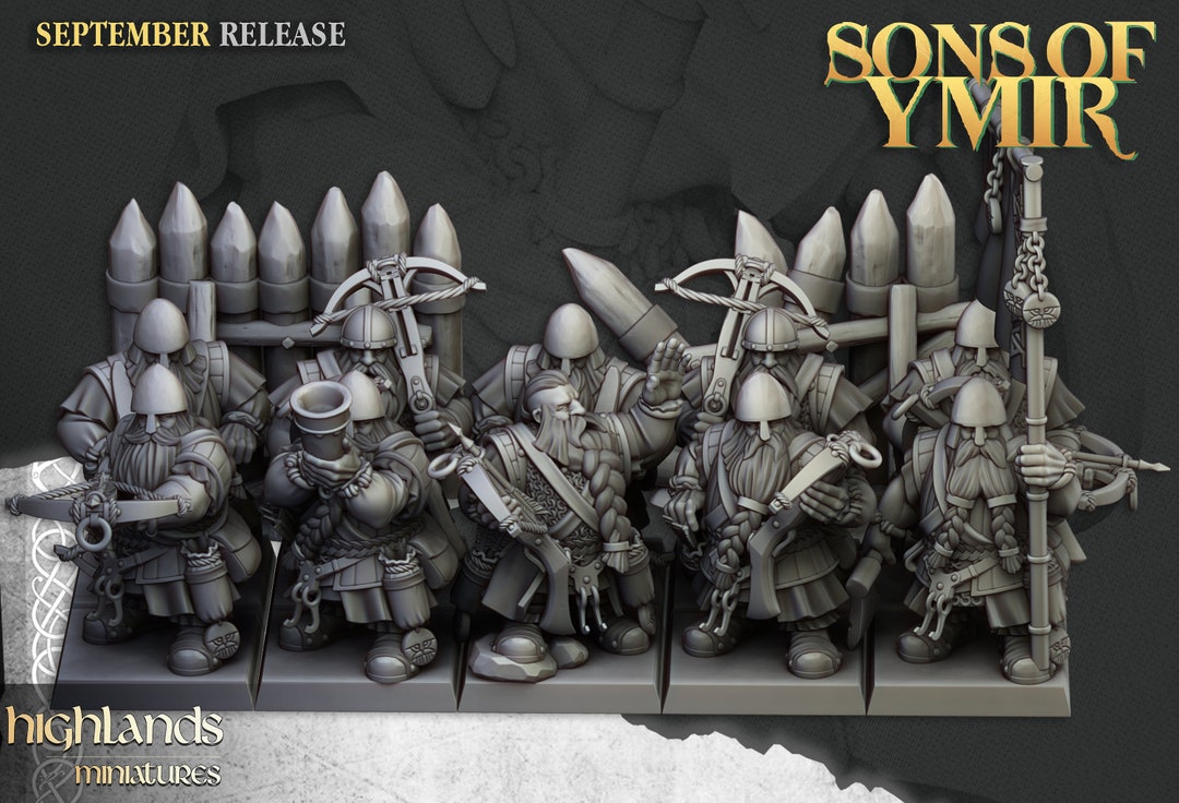 Highlands Miniatures - Dwarf Crossbow Unit | Quarrellers | Sons of Ymir ...