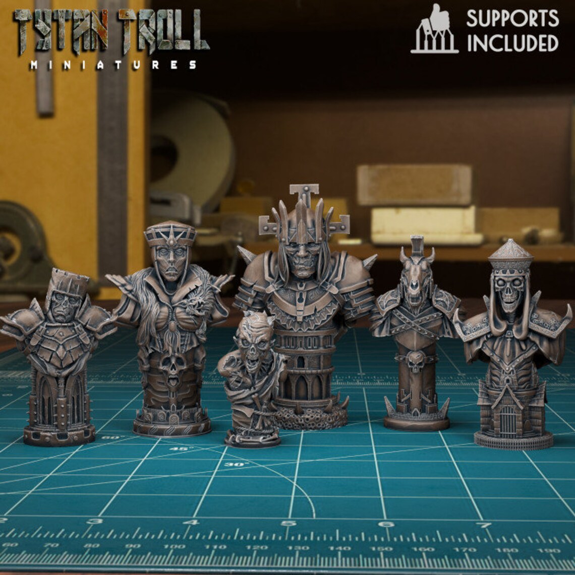 Tytantroll Miniatures - Undead Chess Set | Scaled for Standard Chess ...