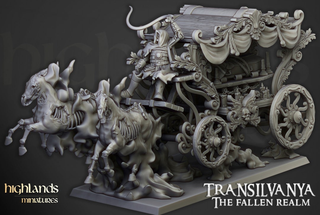 Undead Boyar Chariot | 28mm/32mm Scale | Tabletop Miniature | Undead ...