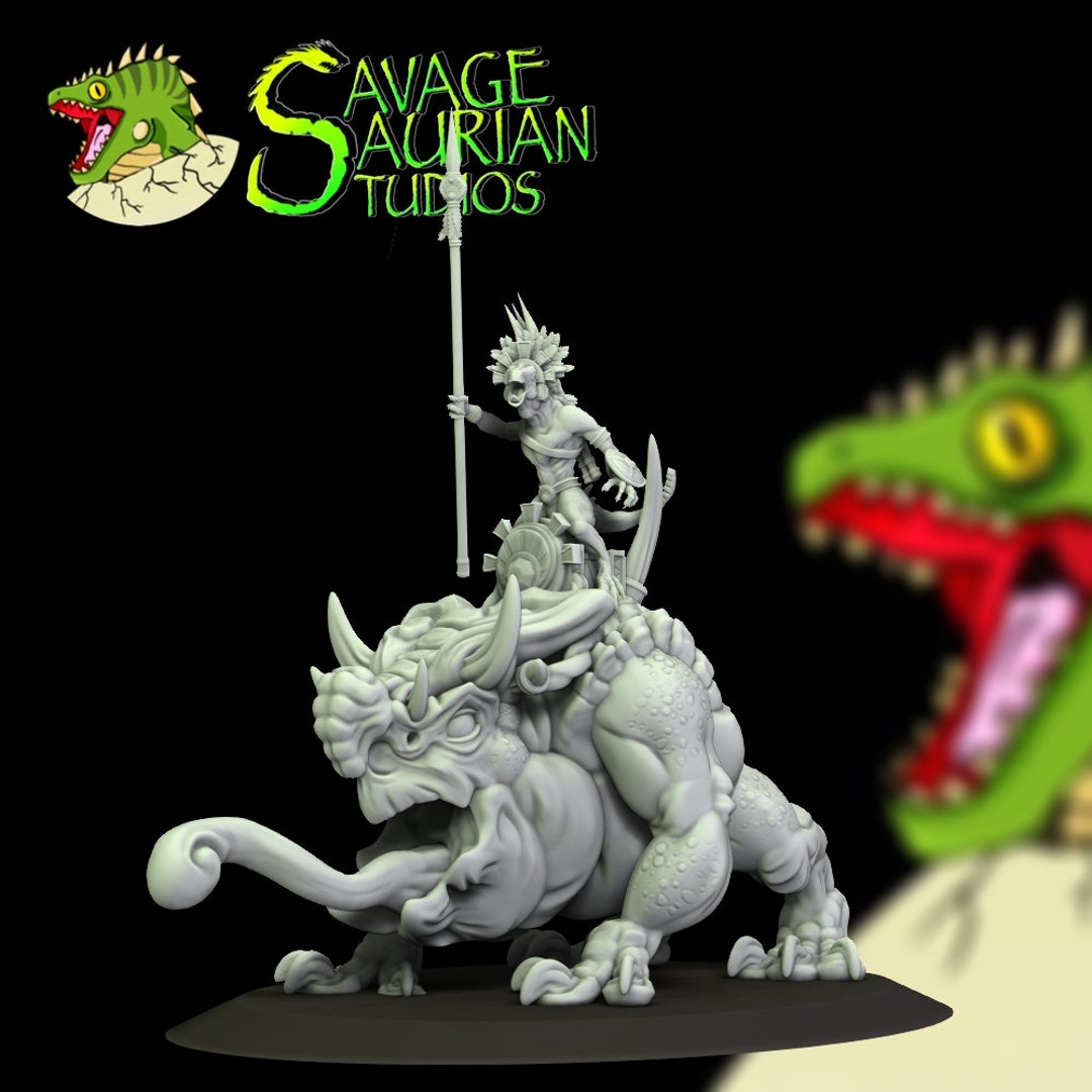 Varleni Hero on Bulltoad - Savage Saurian Miniatures | 28/32mm Scale ...