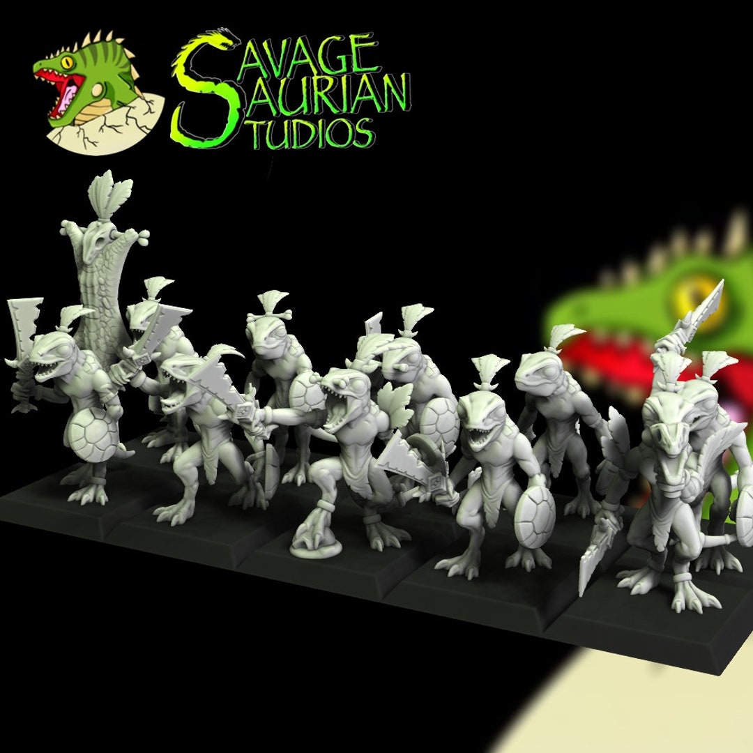 Lizardmen Pygmy Swordsman | Savage Saurian Studios | Lizardman | 28mm ...