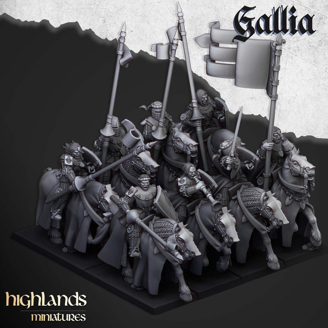 Highlands Miniatures - Young Gallia Knight Cavalry | 28/32mm | Fantasy ...