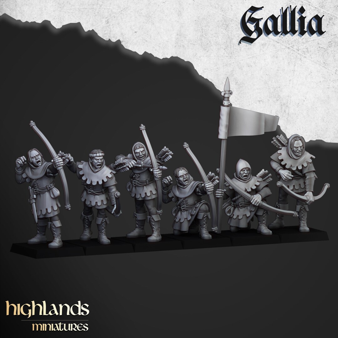 Peasant Archers - Highlands Miniatures | Gallia Empire | 28mm/32mm ...