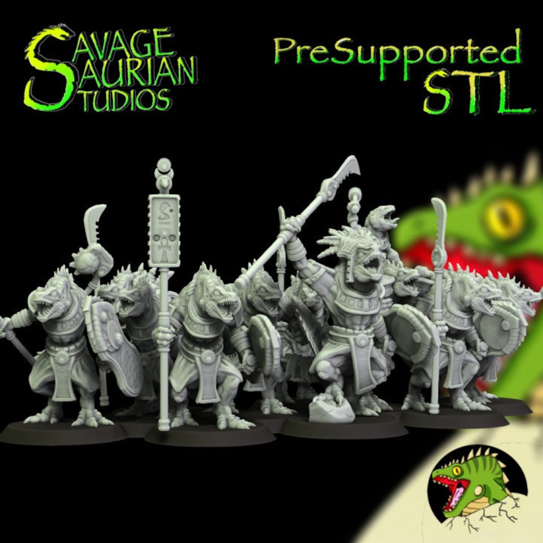 Iguanisaur Warriors - Savage Saurian Studios | Lizardmen | 28mm/32mm ...