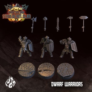 Crippled God Foundry Dwarf Warriors 28mm/32mm Miniatures Stoneheart Clan Mountain War Mountain ...