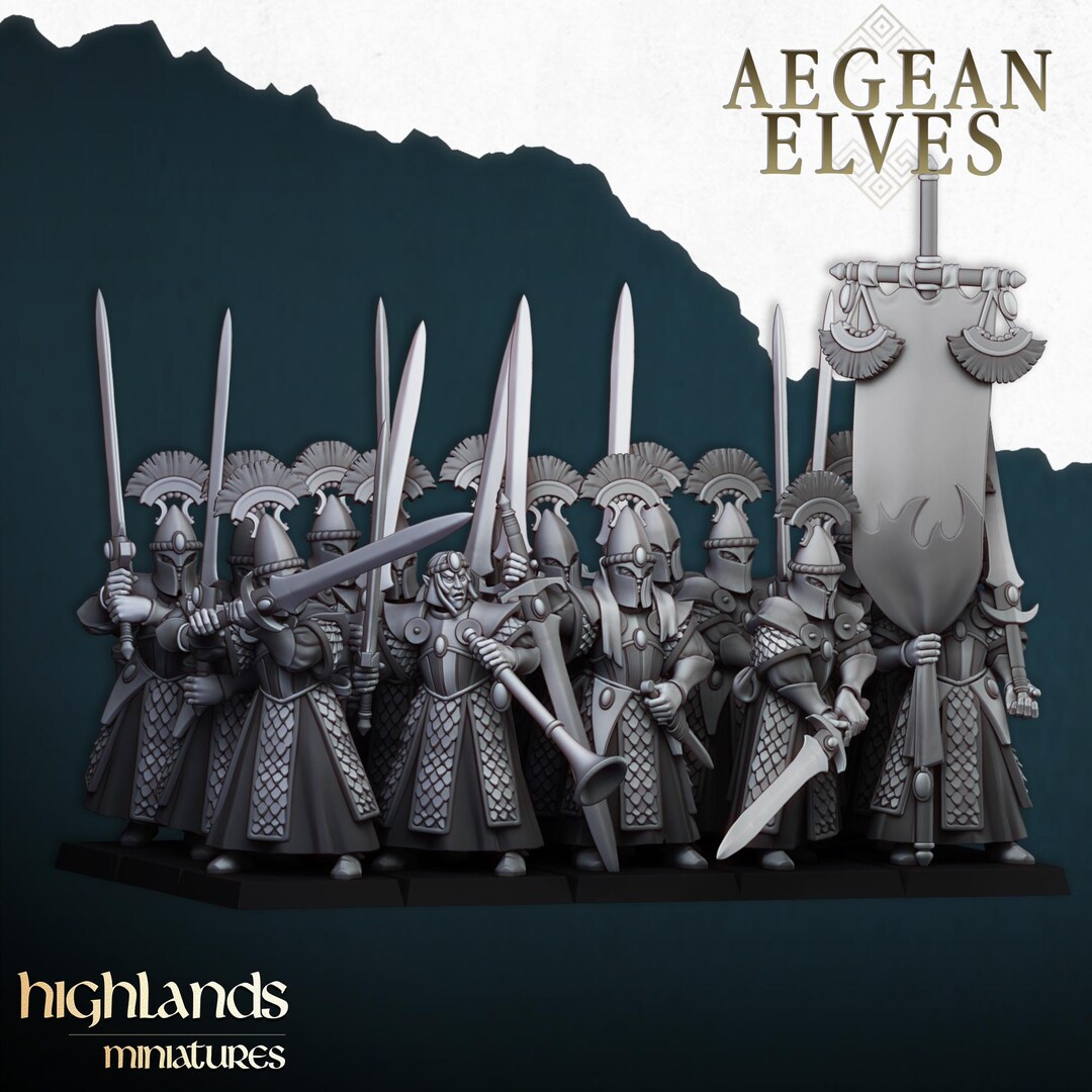 Sword Messara Unit | Aegean Elves | Empire | Knights | Tabletop | 28mm ...