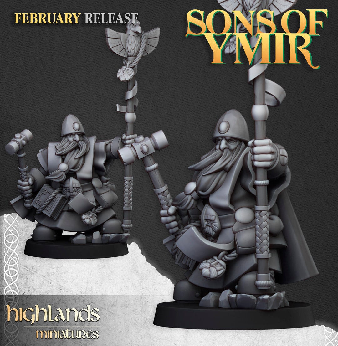 Dwarf Runepriest Highlands Miniatures Sons of Ymir 28mm/32mm Proxy - Etsy