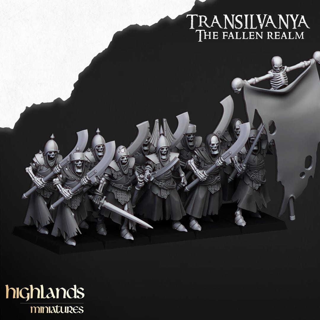 Highlands Miniatures - Skeleton Guard With Great Weapons | Horde | 28mm ...