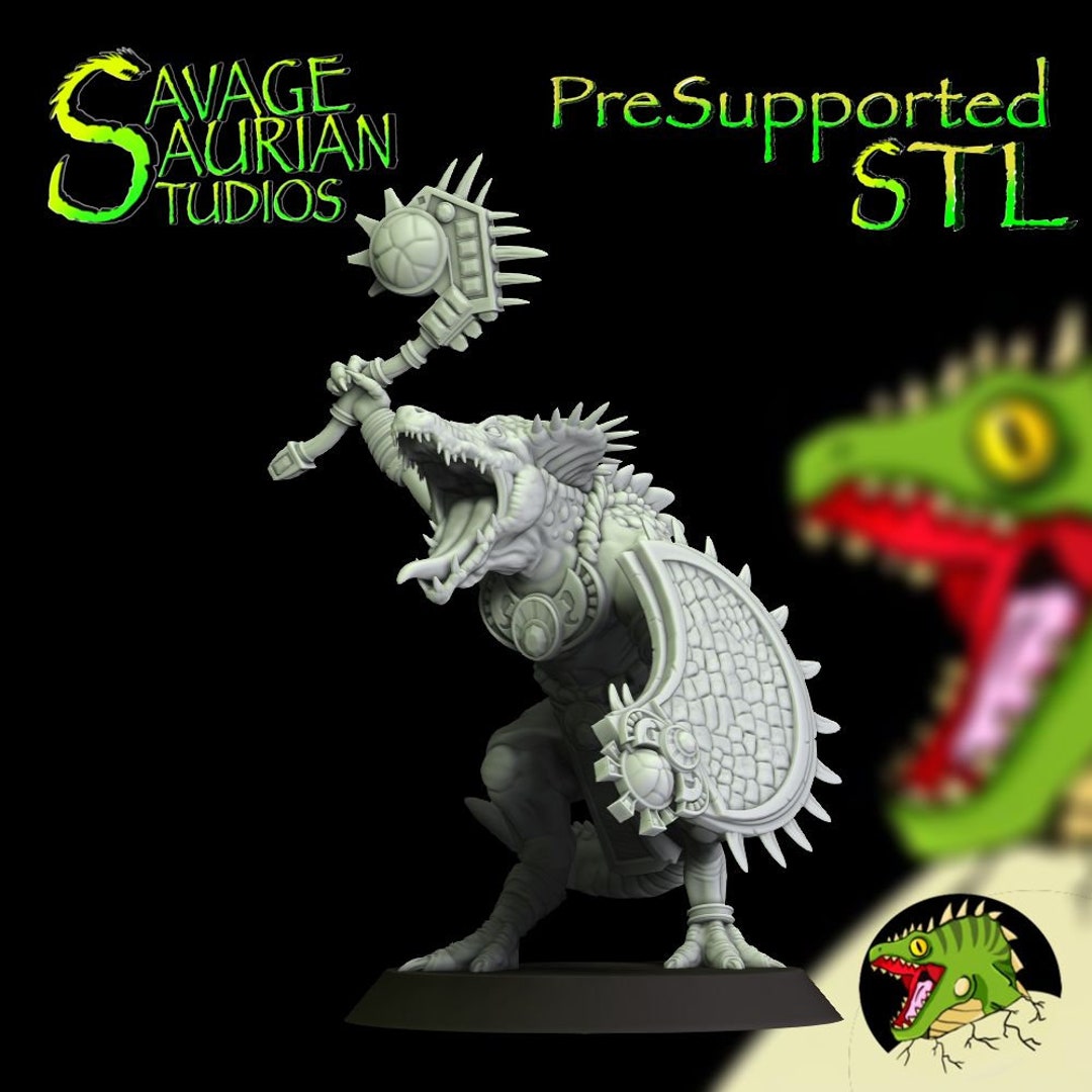 Crocodactus Sunscale Hero - Savage Saurian Studios | Lizardmen | 28mm ...