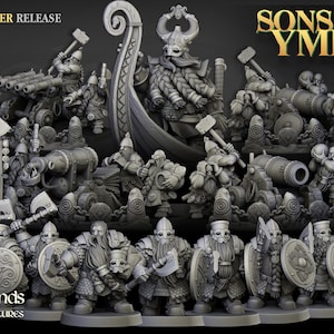 Highlands Miniatures - Organ Gun | Flamethrower | Cannon | Dwarven Artillery | 28/32mm | 3D ...