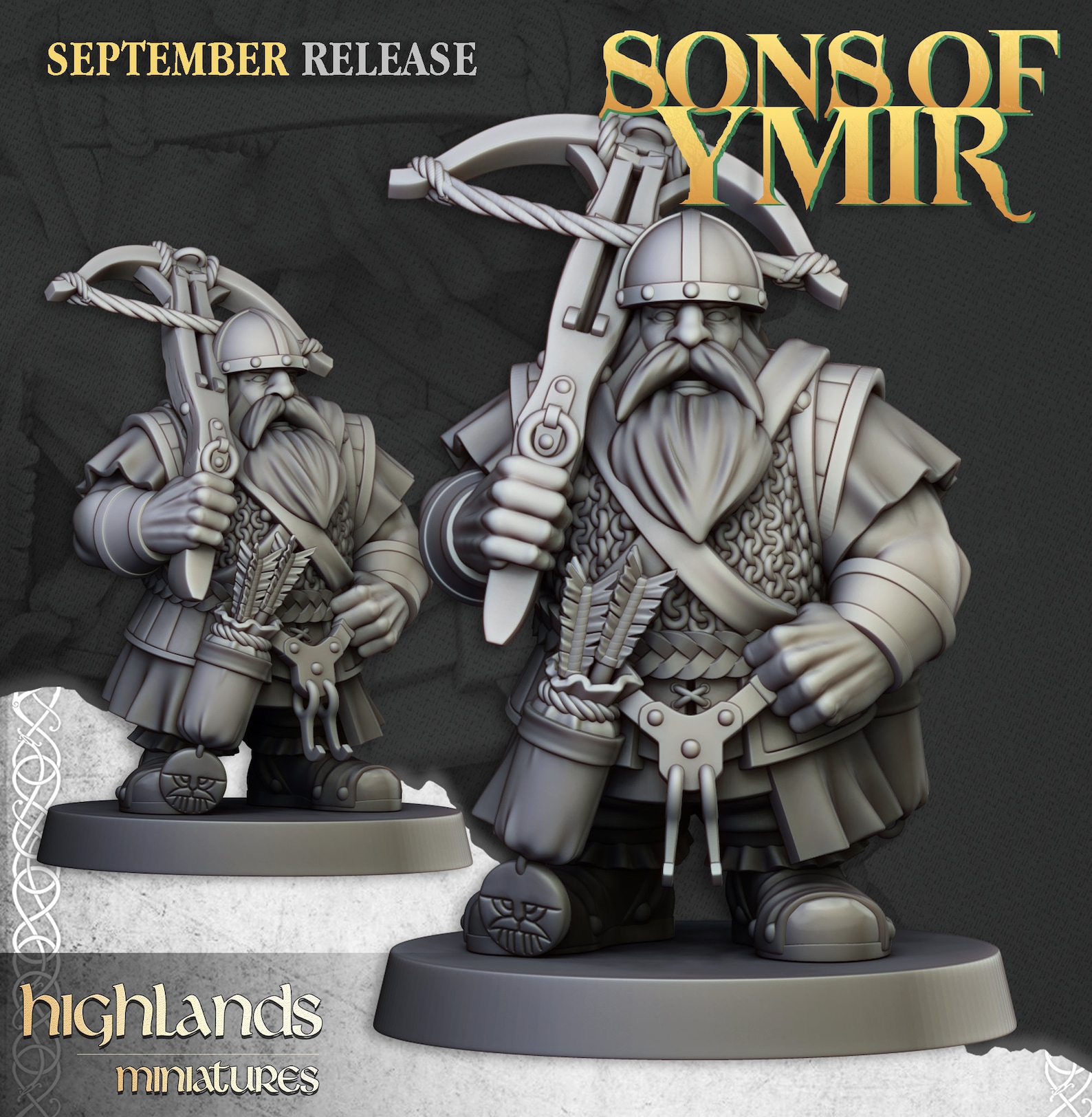 Highlands Miniatures - Dwarf Crossbow Unit | Quarrellers | Sons of Ymir ...