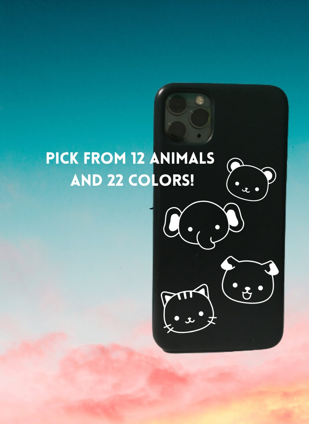 Custom Cute Animal Head Decal - Etsy