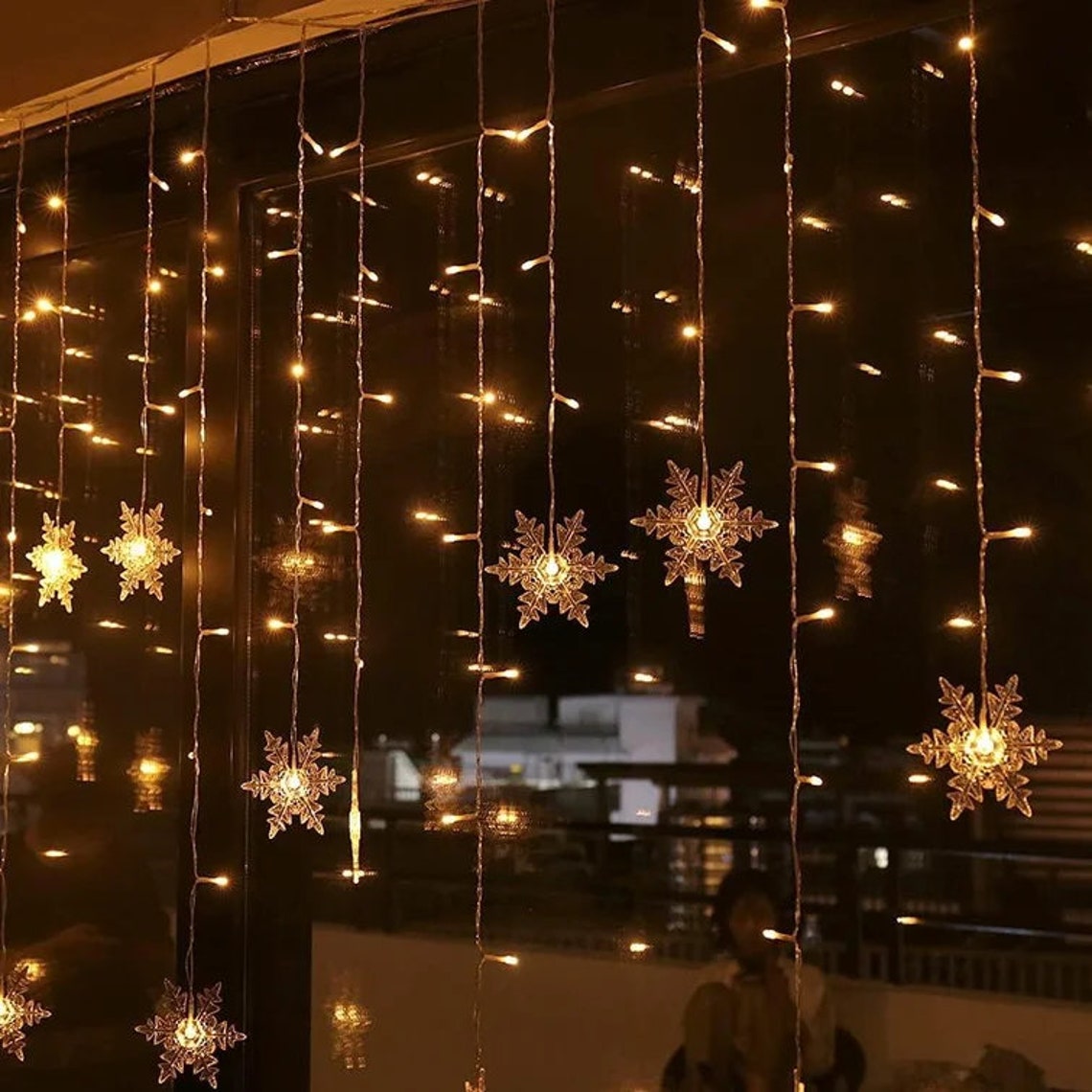 Snowflake Fairy String LED Lights Curtain Window Xmas - Etsy UK
