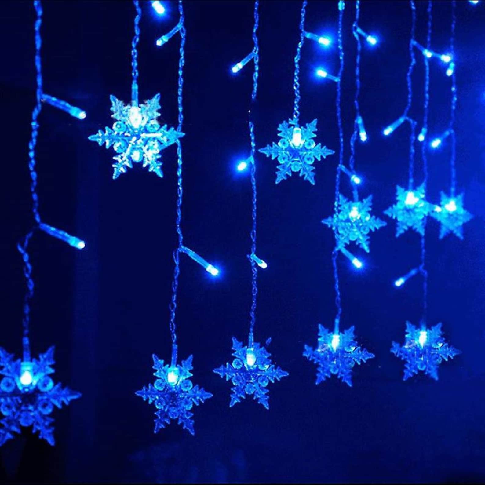 Snowflake Fairy String LED Lights Curtain Window Xmas Christmas Party ...