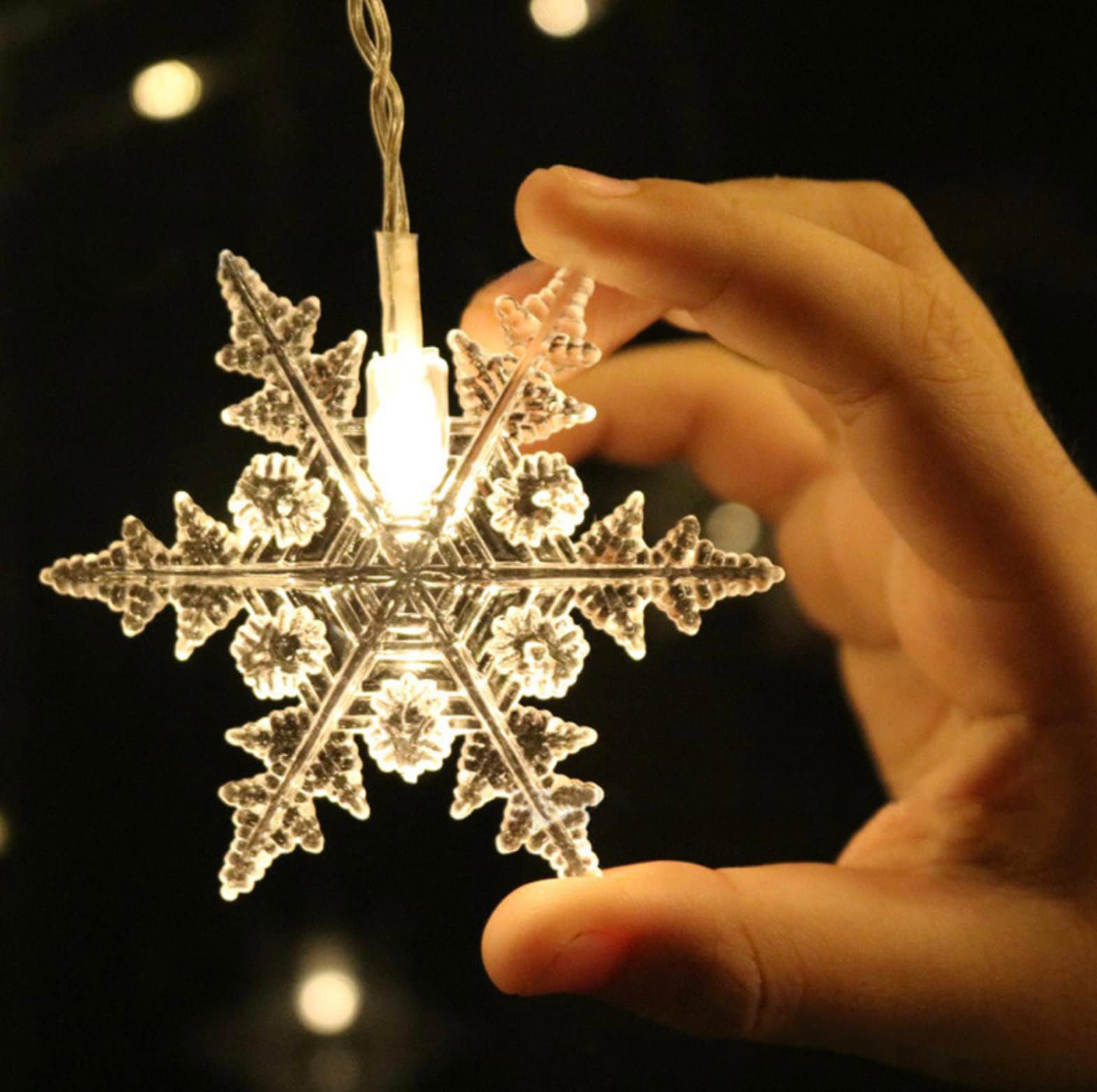 Snowflake Fairy String LED Lights Curtain Window Xmas Christmas Party ...