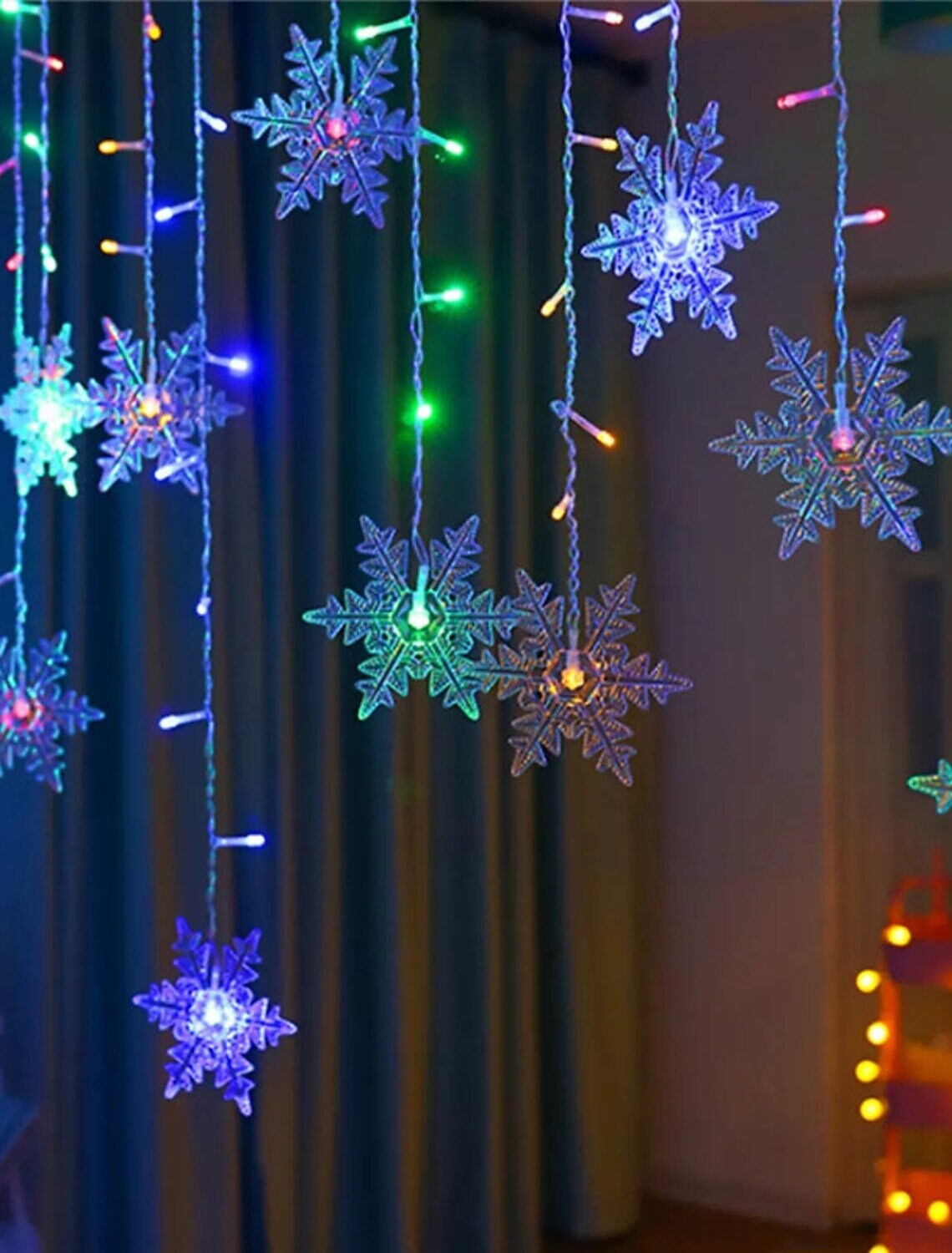 Snowflake Fairy String LED Lights Curtain Window Xmas - Etsy UK