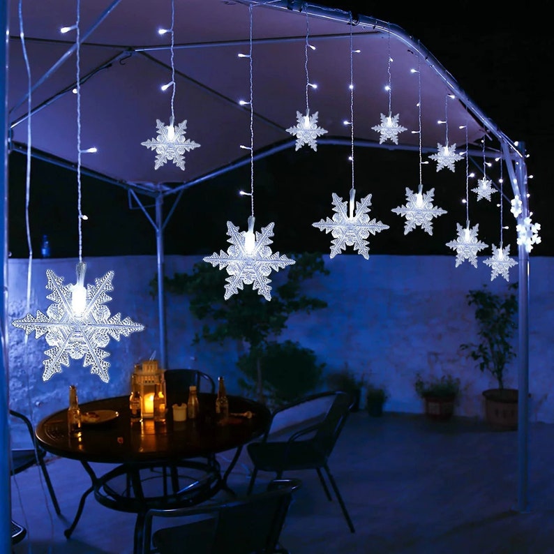Snowflake Fairy String LED Lights Curtain Window Xmas Christmas Party ...